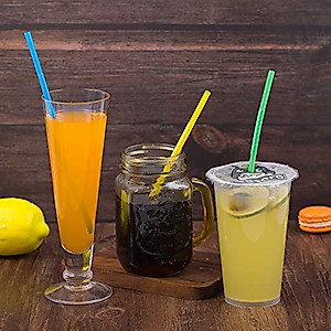 100 Pcs Colorful Flexible Plastic Straws, Disposable Bendy Straws, 10.2" Long and 0.23'' Diameter, BPA-Free