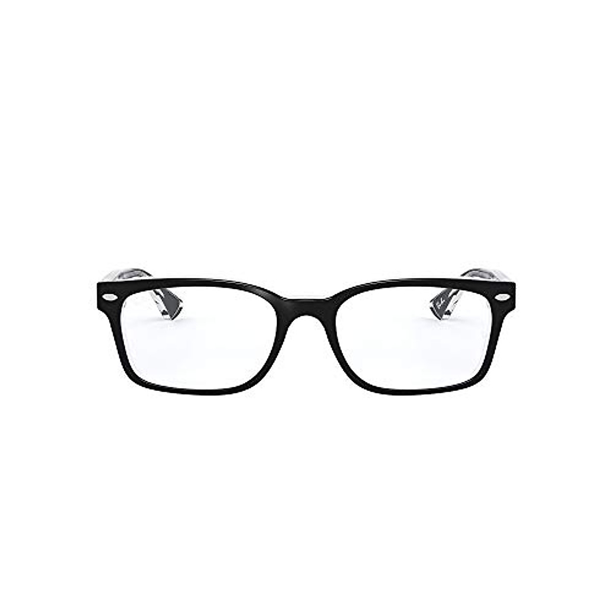 Ray-Ban RX5286 Square Prescription Eyeglass Frames, Black On Transparent/Demo Lens, 51 mm