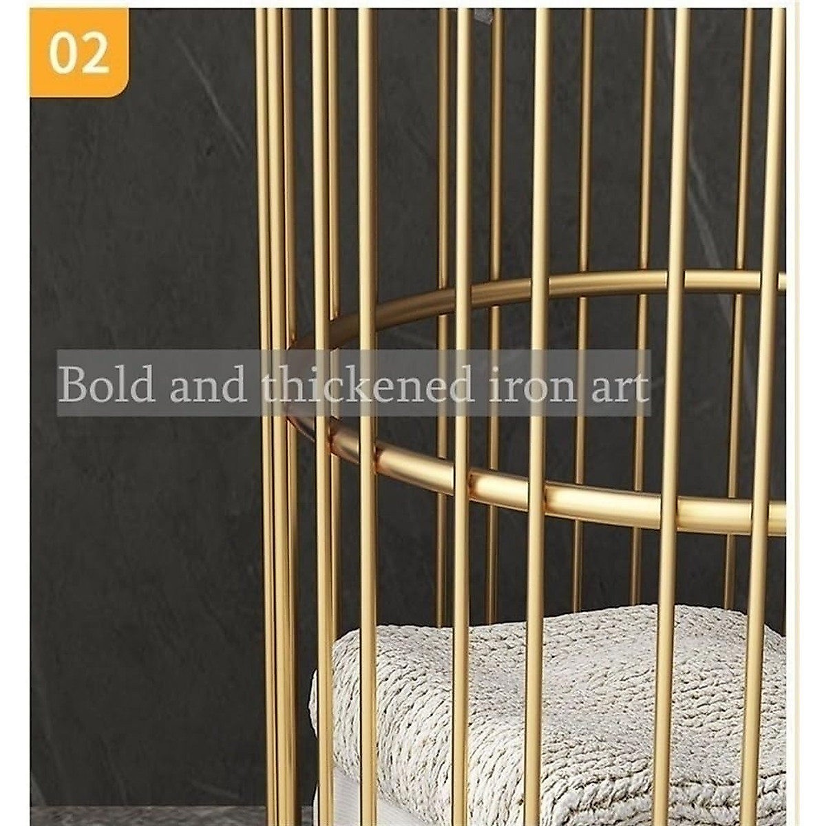 OVARIA Rolling Hamper with Wheels, Round Mesh Metal Laundry Hamper, Square Clothes Basket, Laundry Rolling Cart for Bathroom Bedroom Storage Dirty Clothes Storage(Color:Gold,Size:Round)