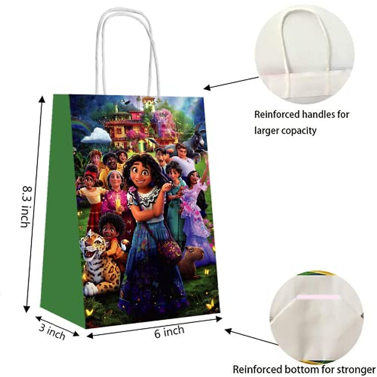 16 Packs of Magic House Paper Bag Theme Party Gift Bag Birthday Gift Bag Snack Candy Bag Childrens Party Supplies