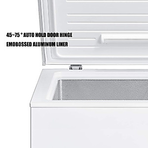 Smad Chest Freezer 7.0 Cubic Feet with Removable Basket Flip-up Lid Deep Freezer Adjustable Temperature, for Apartment Home Kitchen Grocery, White