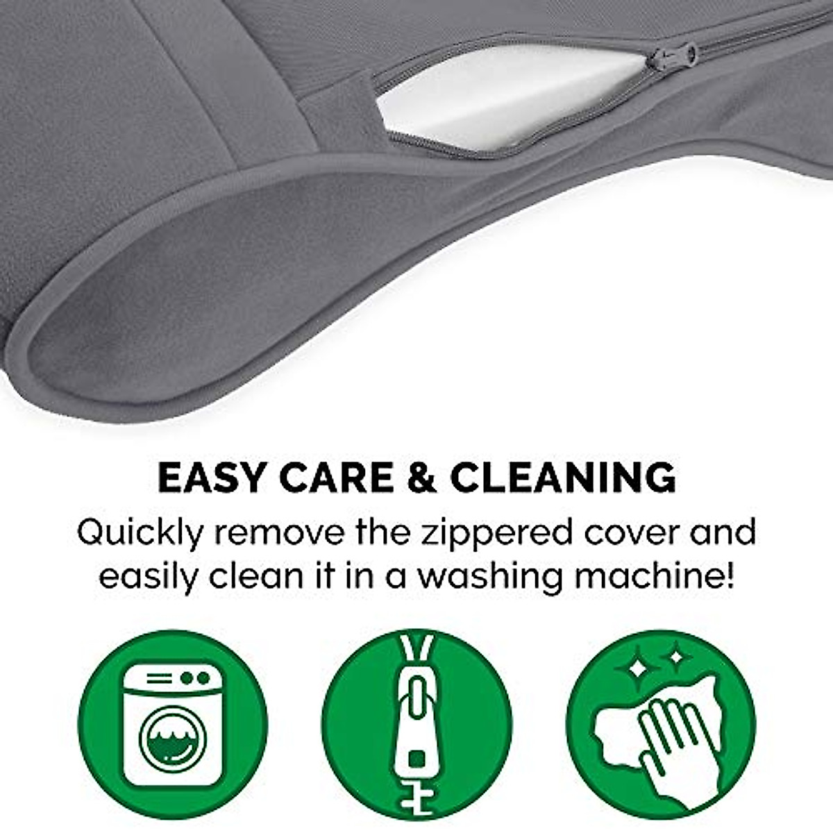 Furhaven Orthopedic Dog Bed for Large/Medium Dogs w/ Removable Washable Cover, For Dogs Up to 38 lbs - Microvelvet Luxe Lounger Contour Mattress - Gray, Large