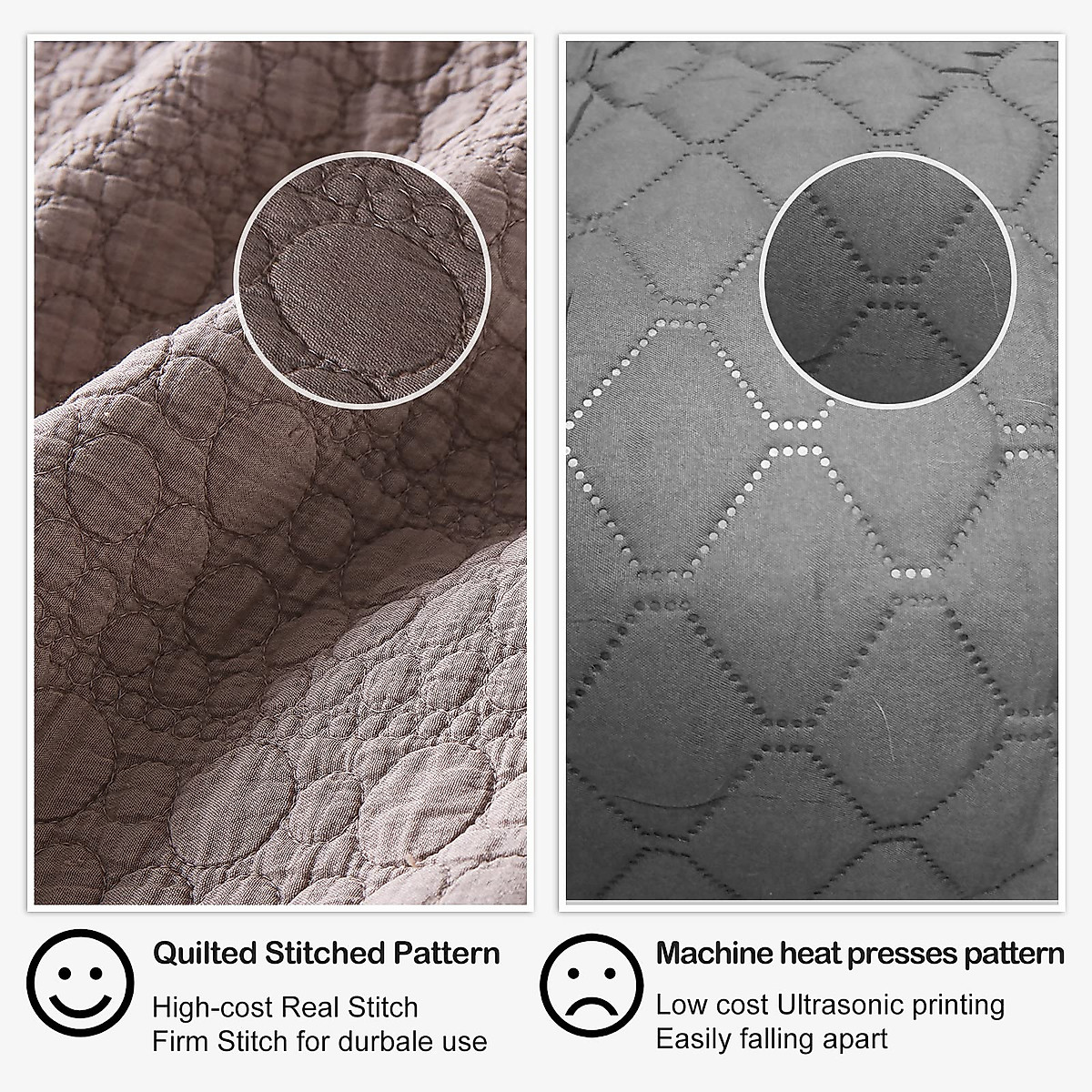 HORIMOTE HOME Quilt Set Twin Size Cameo Rose, Classic Geometric Spots Stitched Pattern, Stone-Washed Microfiber Chic Rustic Look, Ultra Soft Lightweight Quilted Bedspread for All Season, 2 Pieces