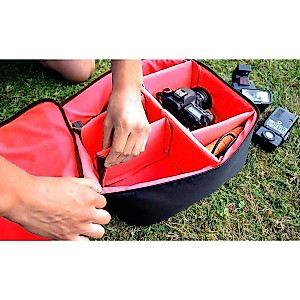 OverBoard Camera Accessories Bag with Divider Walls, Black