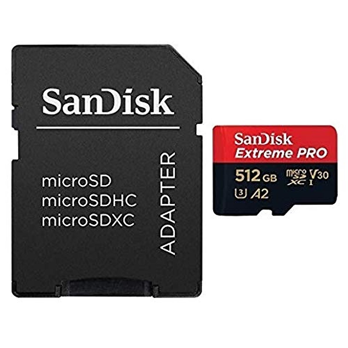 SanDisk 512GB Extreme Pro MicroSD Memory Card with Adapter Works with GoPro Hero 10 Black Action Cam U3 V30 4K A2 Class 10 SDSQXCZ-512G-GN6MA Bundle with 1 Everything But Stromboli Micro Card Reader