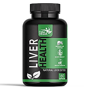 FITNESSVEDA Fitness Veda Liver Health Supplement Capsules with Milk Thistle Extract - Ayurvedic Medicine for Fatty Liver, Ayurvedic Liver Detox Capsule for Men and Women