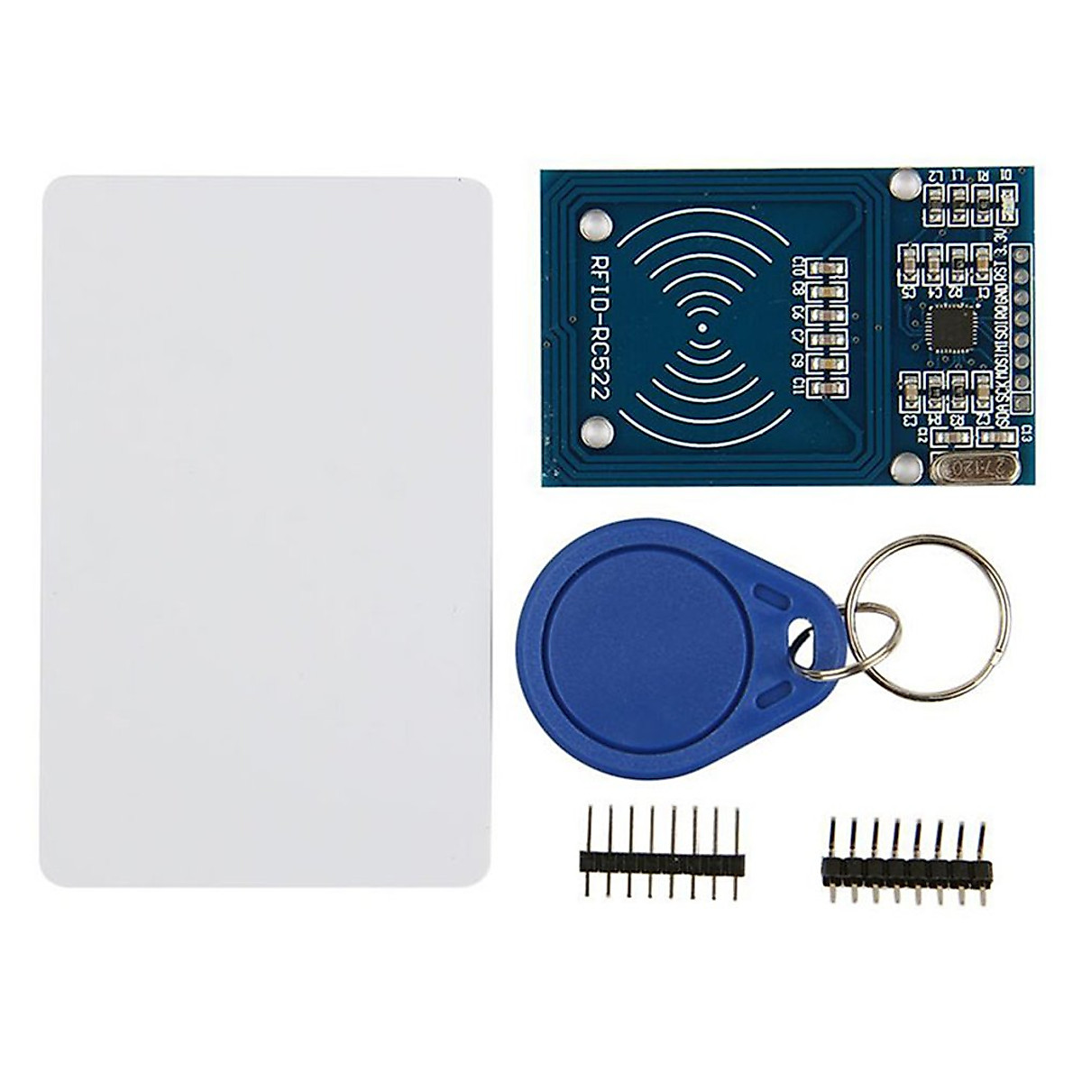 HiLetgo RFID Kit - Mifare RC522 RF IC Card Sensor Module + S50 Blank Card + Key Ring for Arduino Raspberry Pi