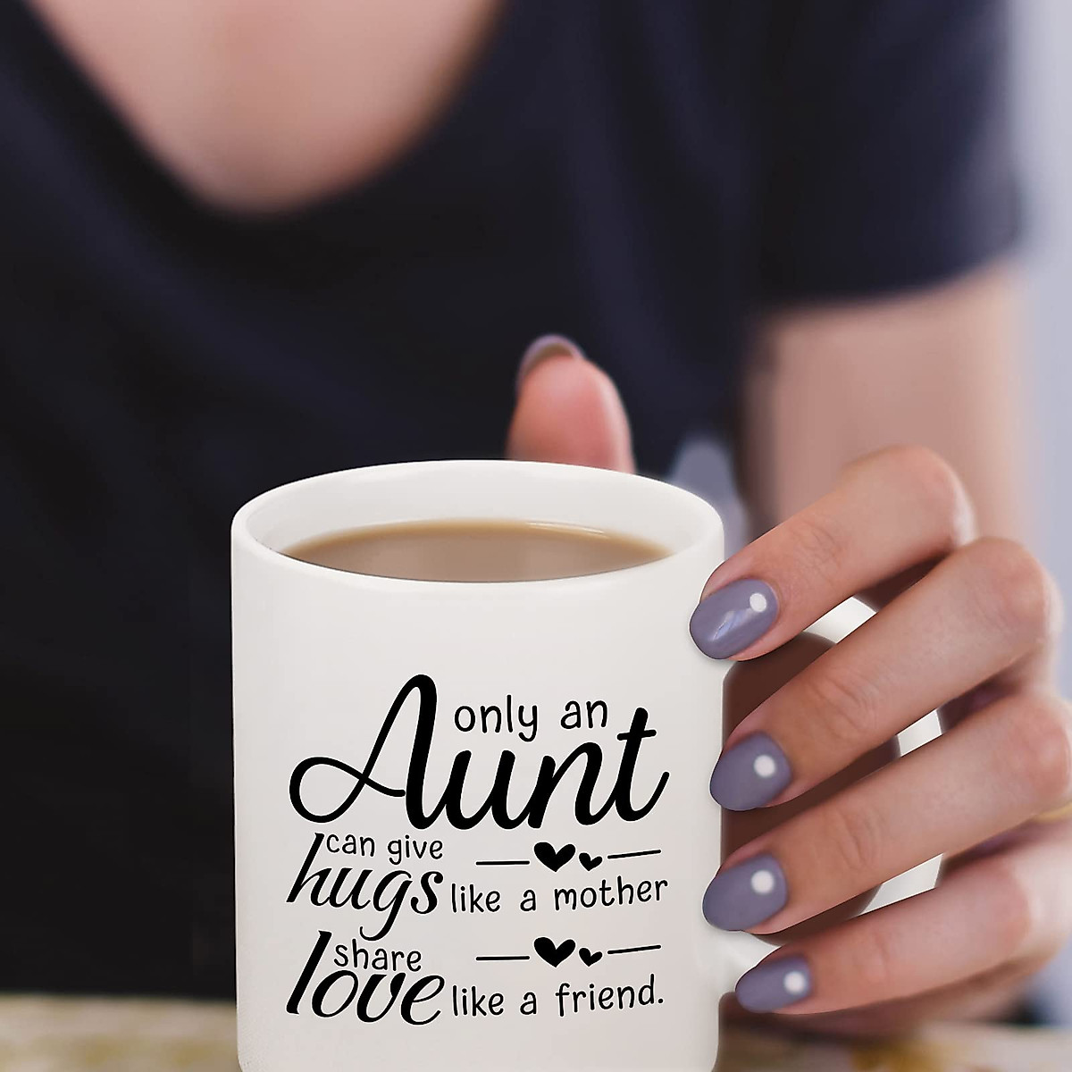 Only An Aunt Can Give Hugs Like a Mother Share Love Like a Friend Coffee Mug, Auntie Aunt Mug, Christmas Gifts for Aunt Auntie, Birthday Mothers Day Gifts for Aunt from Nephew Niece, 11 Oz
