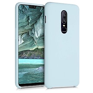 kwmobile Case Compatible with OnePlus 6 Case - TPU Silicone Phone Cover with Soft Finish - Cool Mint