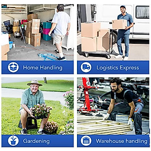 Dolly cart Folding Platform cart with 660/880 lbs Weight Capacity Push Cart Dolly Moving Platform Hand Truck Add 2 reinforcing Steel bar in it 360 Degree Swivel Wheels Loading and Storage (880lbs)