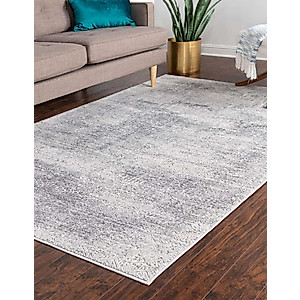 Unique Loom Finsbury Collection Area Rug - Sarah (9' x 12' Rectangle, Gray/ Ivory)