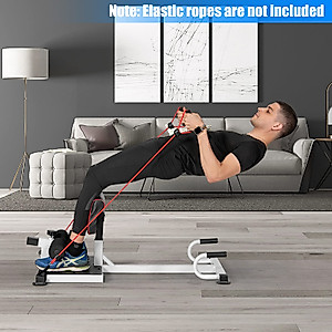 Goplus Deep Sissy Squat Machine, 3-in-1 Hip Thrust Sit up Exercise Equipment for Core Training, Sit-ups, Push-ups, Leg Exercises, Glute Workout Station Sissy Squat Bench for Home Gym Use