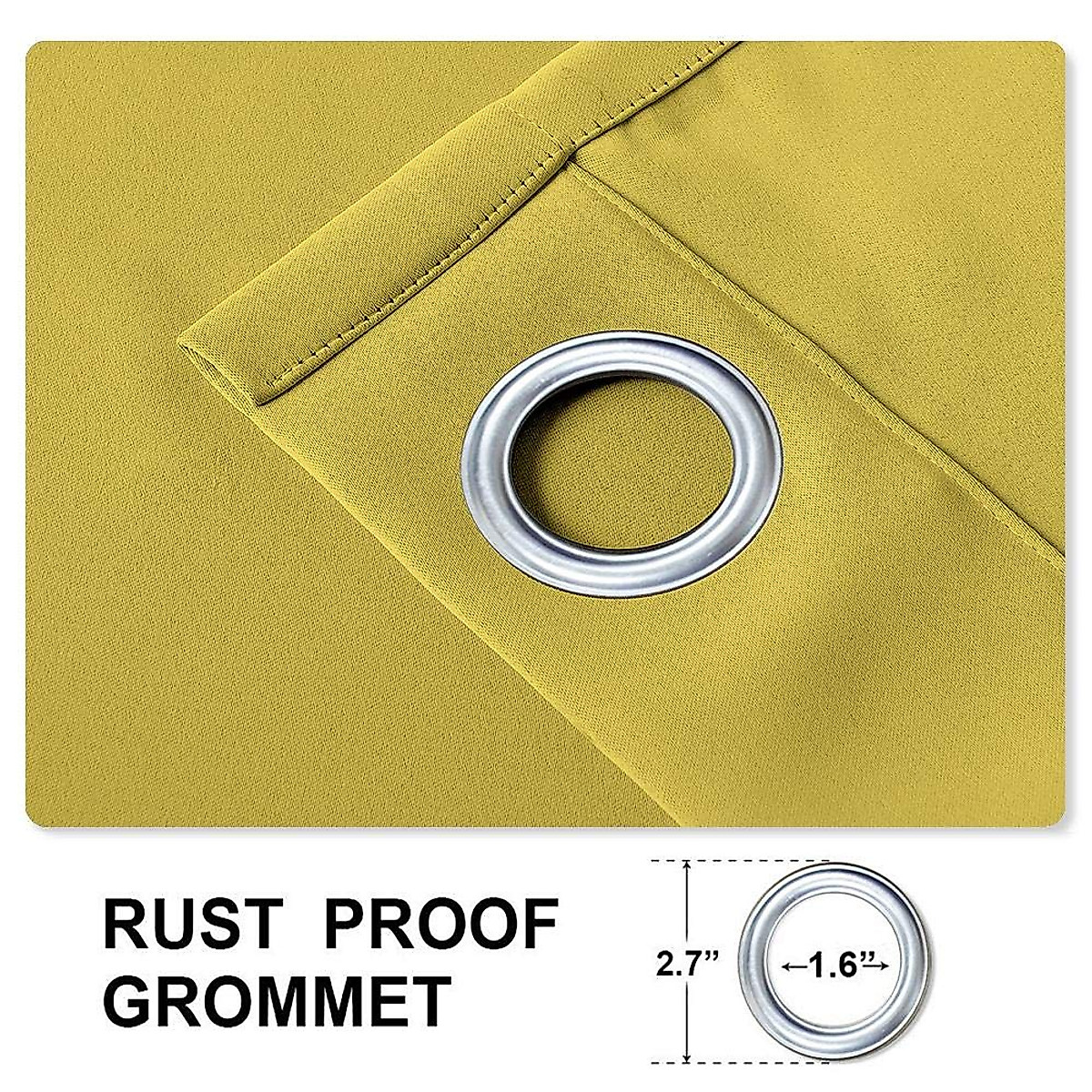 cololeaf Porch Curtains Outdoor Waterproof Patio Garden Outdoor Curtain/Exterior Shades/Blinds- Grommet Thremal Insulated Blackout Curtain - Yellow 84" Wx96 L Inch (1 Panel)