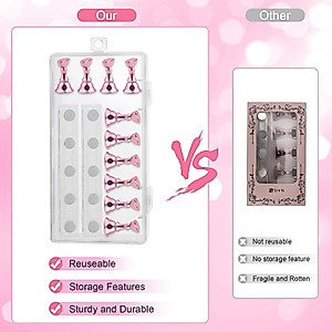 Difenni Nail Stands Acrylic Nail Art,Press on Nail Stand Magnetic Nail Tips Practice Holder 54 Pcs Reusable Adhesive Putty for DIY Painting(Pink