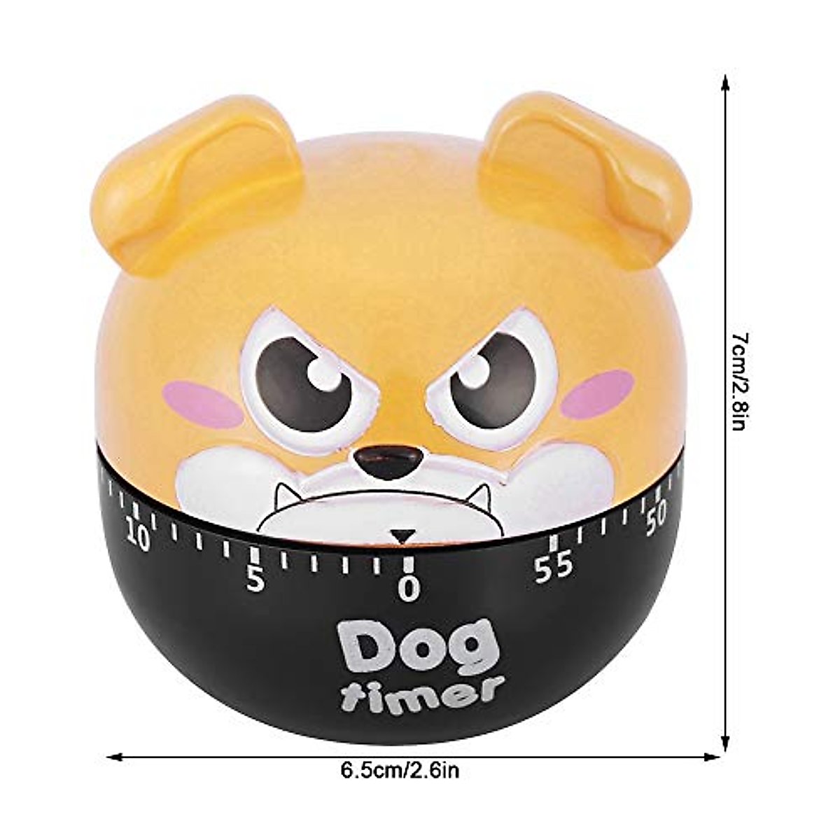 60 Minutes Kitchen Timer, Cute Dog Shape Mechanical Timer Manual Counters, Chef Cooking Timer Countdown Timer for Kids Baking Exercise Game(Khaki)