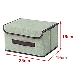 homozy Collapsible Storage Bin - Foldable Storage Box Container Organizer with Dust-Proof Lid and Handle for Storing Parts, Craft, Toys, Clothes, Books - S Green, As Described