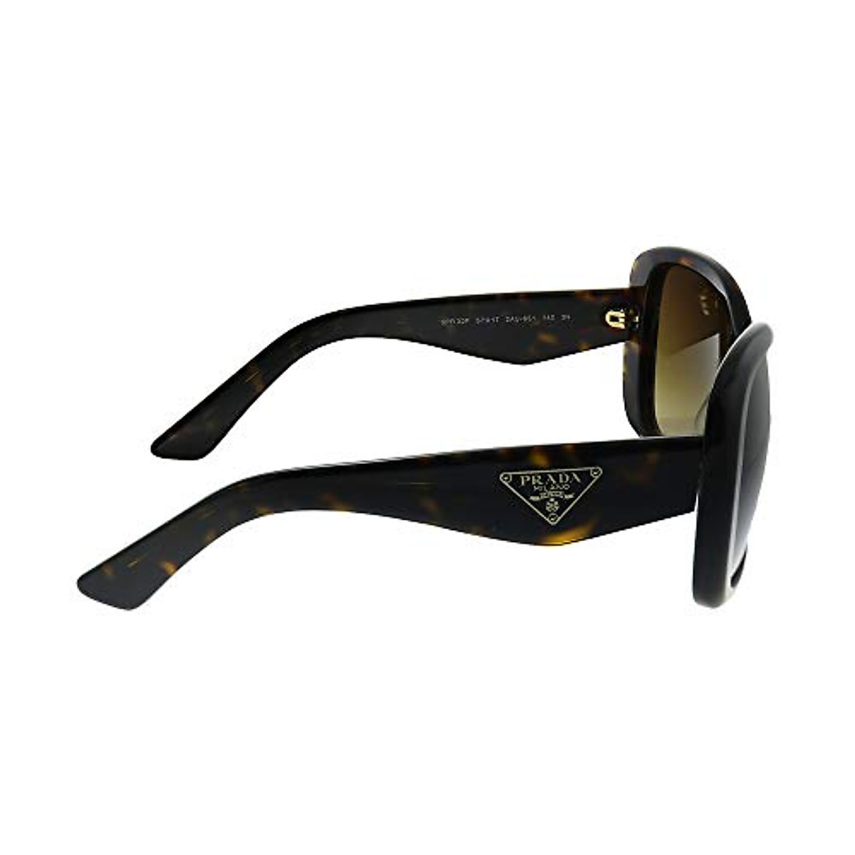 Prada Heritage PR 32PS 2AU6S1 Havana Plastic Square Sunglasses Brown Gradient Lens