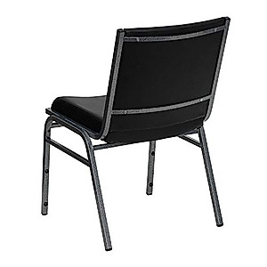 Flash Furniture 4 Pack HERCULES Series Heavy Duty Black Vinyl Stack Chair