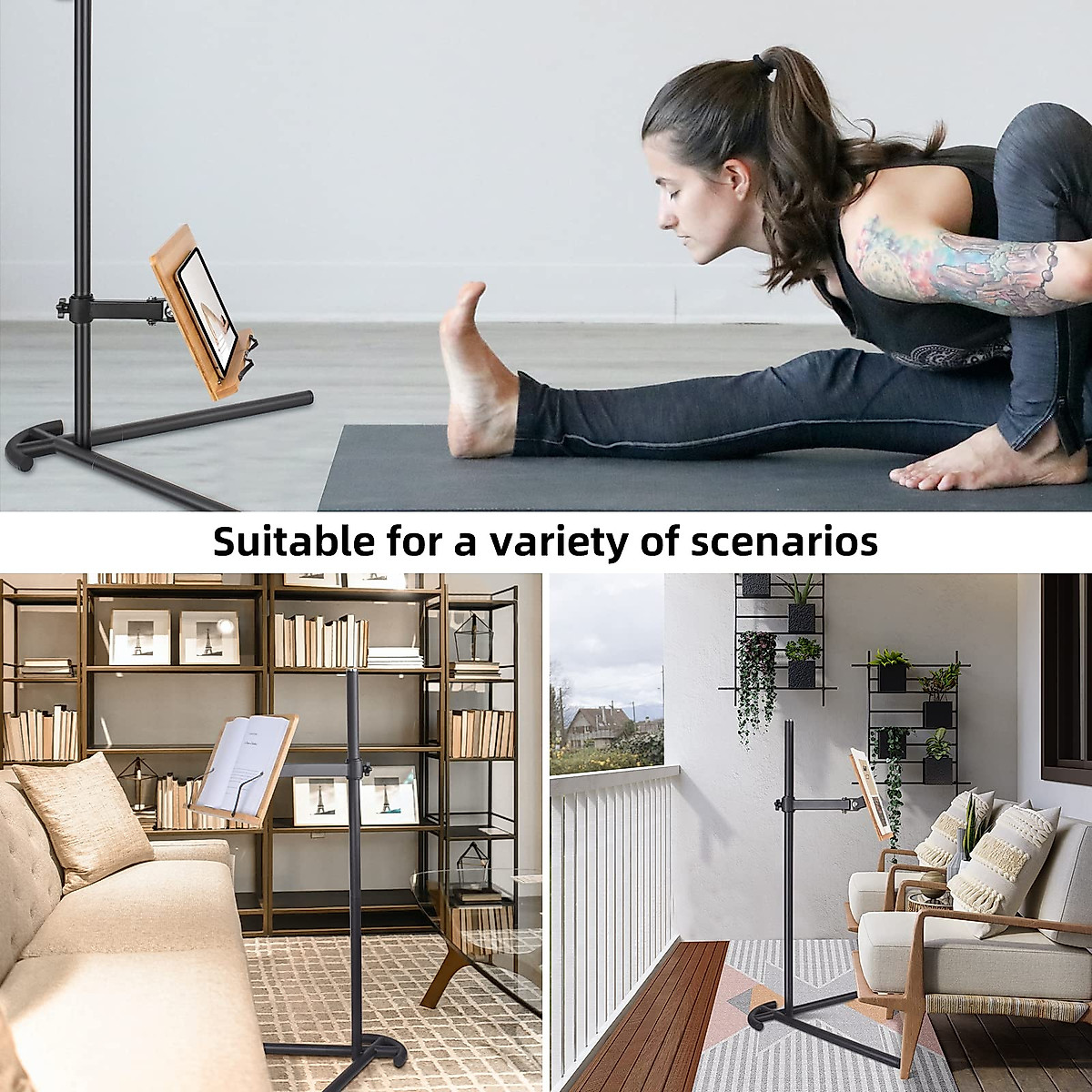 Laptop Stand for Couch, wishacc Height Adjustable Laptop Tray Tablet Book Stand for Reading in Bed, Compatible with Ipad Pro 12.9 Inch, Surface Laptop, Ipad Air, Ipad Mini,MacBook Pro/Air