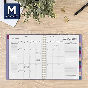 AT-A-GLANCE 2023 Weekly & Monthly Planner, Harmony, 7" x 8-3/4", Medium, Pocket, Stickers, Monthly Tabs, Lilac (1099-805-19)