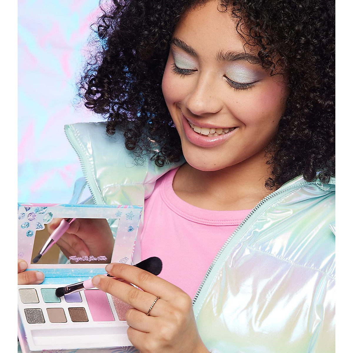 Petite 'N Pretty - Paradise on Ice Eye and Cheek Palette for Kids, Children, Tweens and Teens - Glittering Shades - As Seen on Tik Tok