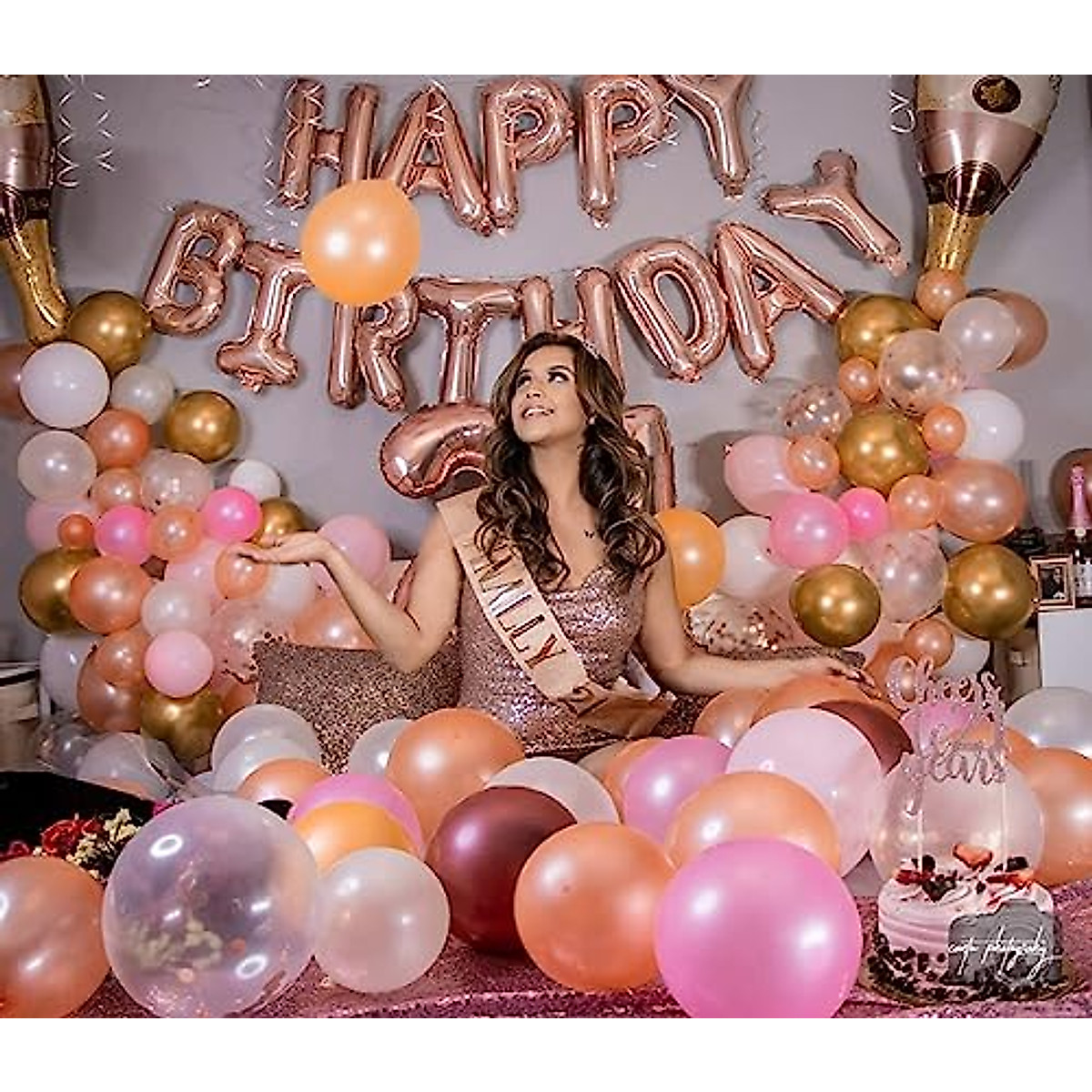 GELLARYS 30th Birthday Decorations for Women, Rose Gold 30th Birthday Decorations for Her, Dirty 30 Birthday Decorations for Her