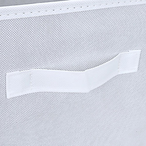 EZOWare Set of 6 Foldable Fabric Basket Bin Collapsible Storage Cube For Nursery, Kids Toys Organizer, Shelf Cabinet (White)