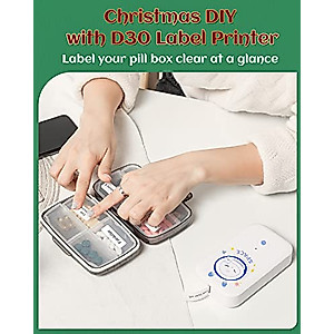 Memoking D30 Cute Label Maker - Upgraded D30 Thermal Label Printer Bluetooth Thermal Label Maker Thermal Label Maker Machine, Compact Bluetooth Label Sticker Printer