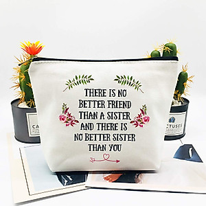 Sister Gifts from Sisters Birthday Mothers Day Gifts for Sister in Law from Brother Funny Makeup Bag for Women There is No Better Sister Than You Thank You Gifts for Christmas