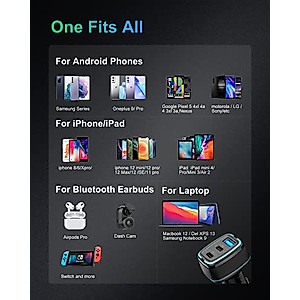 USB C Car Charger 115W, KENREE 3 Ports USB C USB A Car Charger PD 65W 45W QC 20W Fast Car Charger for iPhone 12/13/14 Pro Max XR 7 8, Samsung Galaxy S21 S22 Ultra Note