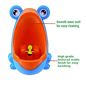 Engaging & Fun - Colorful Frog Boys Potty Training Urinal with Whirling Target - Use a Baby Boy Urinal, Making It Fun, Easy Stress Free to Potty Train a Boy (blue) by MamaKids