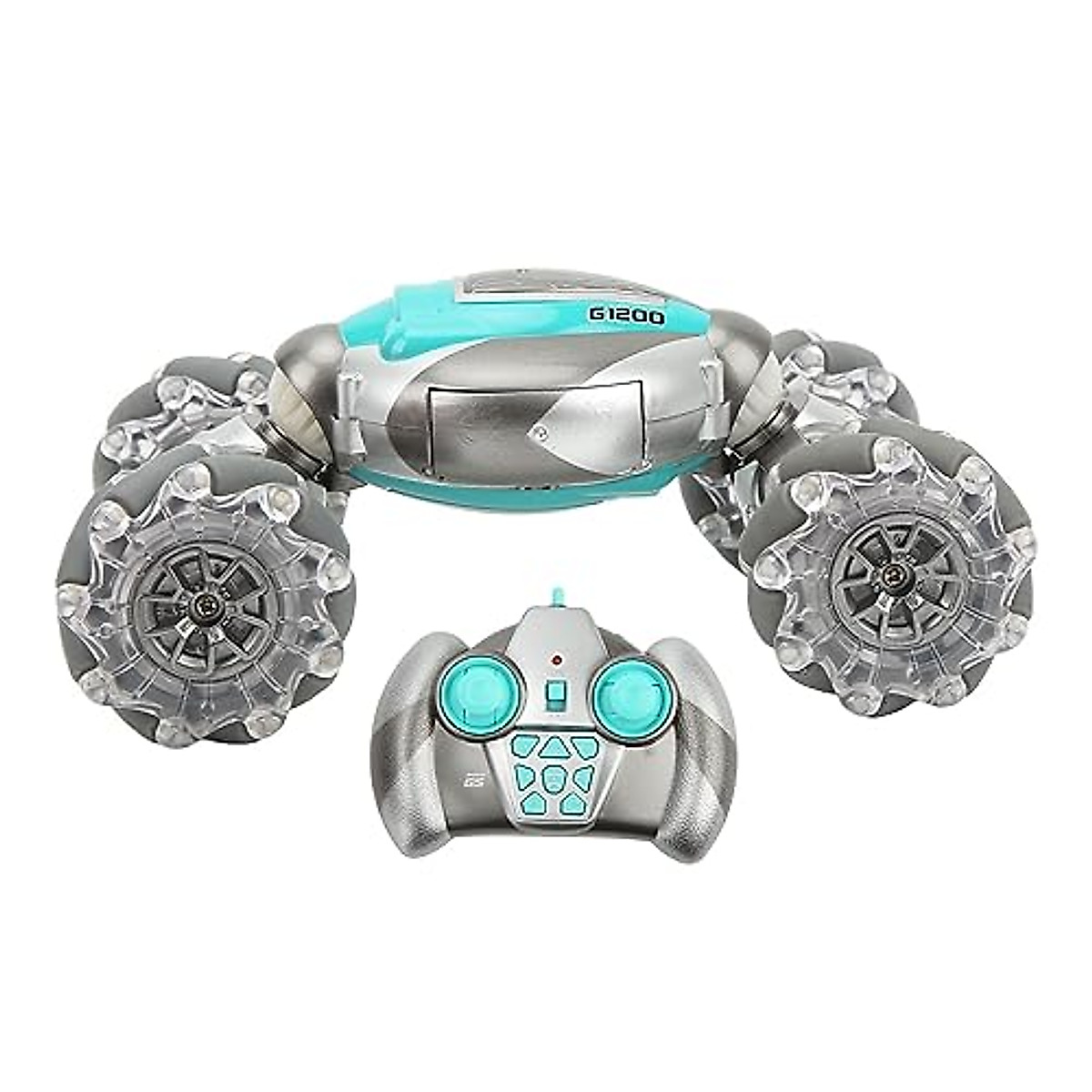 Alomejor Remote Control Car Toy, 2.4Ghz RC Stunt Car 360 Degrees Rotation ABS Electronic Component for Home (Green)