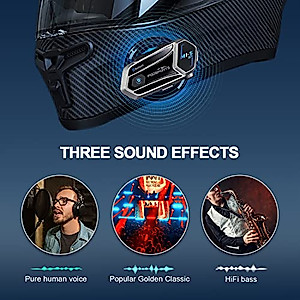 FODSPORTS 2 Way Motorcycle Bluetooth Communication System Share Music 3 Music Effect M1S-AIR Universal Helmet Intercom Headset CVC Noise Cancellation USB-C 5.0 Motorbike Interphone (2 Pack)