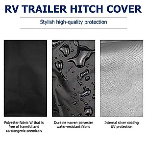 Electric Tongue Jack Cover, Waterproof Heavy Duty Protective Cover, Outdoor Sun Protection Jack Cover, Automotive Accessories Universal for RV, Trailer, Camper (14.17×5.11×10.03 inches)