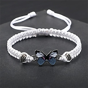 Birsppy BLUGY 2023 Card Butterfly Bracelets for Teen Girls Adjustable String Butterfly Bracelets for Women Cute Butterfly Charm Bracelets