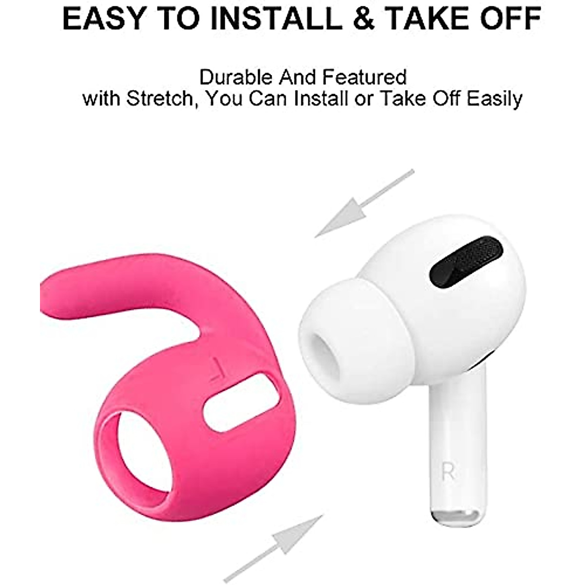 Loirtlluy 4 in 1 Anti-Lost Accessories for Airpods Pro, Airpods Pro Strap Magnetic Cord, Ear Hooks and Covers Compatible with Airpod Pro, Watch Band Holder, Pink