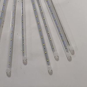 Keeplus Meteor Shower Rain Lights - 30CM 8 Tubes 192 LEDs Party Lights Snowfalls Lights Christmas Tree Garden Outdoor for Wedding Christmas Garden Tree Home Decor (Warm)