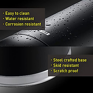 EKO Black Steel 56L Round Open Top Eternal Commercial Trash Bin