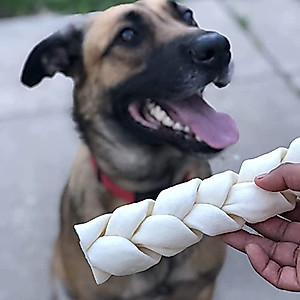 Pet Factory American Beefhide 6" Braided Sticks Dog Chew Treats - Natural Flavor, 14 Count/1 Pack