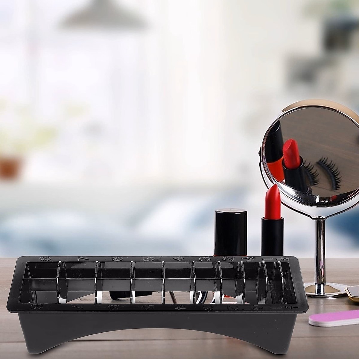 Clipper Guard Tray Plastic Blades Organizer Barber Guide Comb Storage Box Clipper Holder Hair Tools Organizer Table Storage Tray For Hair Clipper Comb 2Pcs Guide Comb Storage Case