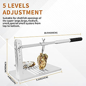 Stainless Steel Oyster Openers Two Cutter Head, All Metal Oyster Shuckers Durable Tool Set No Plastic with G-clamp, Oyster Knife, Level 5 Cut Resistant Gloves for Home Seafood Workshop Restaurant