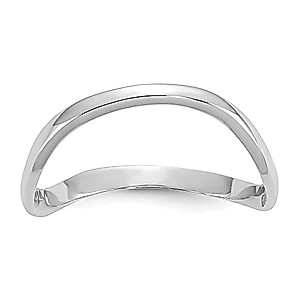 IceCarats 14K White Gold Wave Thumb Statement Ring Size 9
