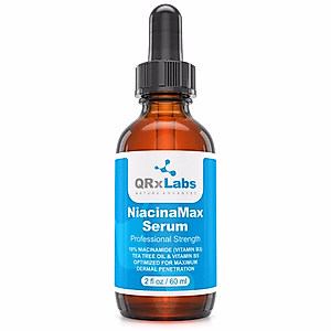 NiacinaMax Serum with 10% Niacinamide (Vitamin B3), Tea Tree Oil, Calendula Extract, Allantoin and Vit. B5 & E – Enhanced Dermal Penetration – Shrinks Pores & Reduces Blemishes on Skin – 2 oz / 60 ml