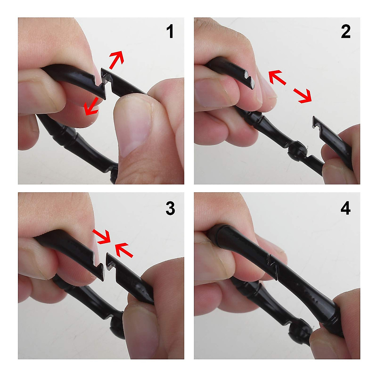 TCMAO Shower Curtain Hooks, Rustproof Decorative Shower Curtain Rings Metal Round Shower Hooks for Bathroom Shower Rod, 12 Pack (Black)