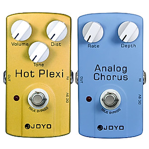 JOYO JF-32 Hot Plexi Distortion Effect Pedal Bundle with JF-37 Chorus Pedal for Electric Guitar