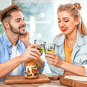 Patelai 2 Pieces I Like His Beard I Like Her Butt Shot Glasses 2 oz Funny Wedding Wine Glasses for Newlyweds and Couples to Celebrate Wedding Engagement Anniversary Bridal Shower Decorations