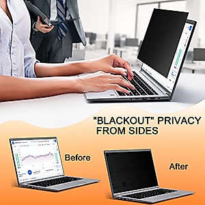 Mamol Laptop Privacy Screen 14 Inch Compatible with Lenovo/HP Envy/Dell/Acer/Asus/Thinkpad, 16:9 Aspect Removable Anti Glare Blue Light Privacy Screen Filter, Computer Monitor Security Shield 14 In