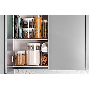 Click Clack Pantry Canister, 2.4-Quart, Red Lid