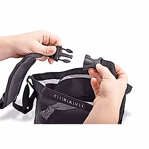 CIRAVI Horse Feed Bag - Slow Feeding Grain - Adjustable Elastic Strap with Cushioned Removable Neck Pad - Heavy Duty Buckle - Complete with Horse Hoof Pick Brush