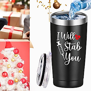 Mamihlap I Will Stab You Travel Mug Tumbler.Doctor,Nurse,Nurses Week GiftsThank You,Appreciation,Birthday,Christmas Gifts for Nurse,Doctor.Medical Nursing School Graduation Gifts.(20 oz Black)